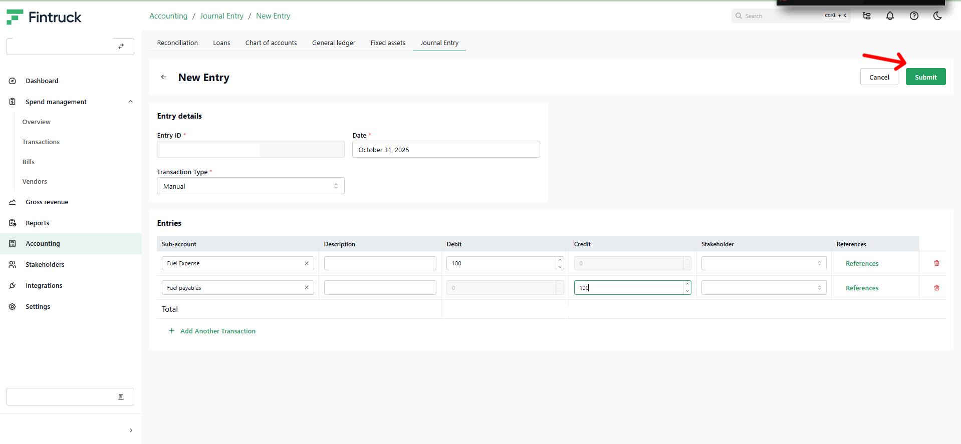How to Create a Manual Journal Entry – Fintruck